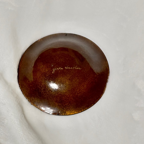 Accents | Gerte Hacker Enamel Metalware Gold Leaf Art Designed Bowl ...